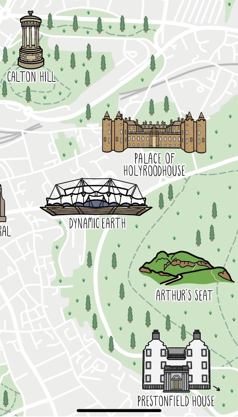 Edinburgh Map Print - Edinburgh Map Illustration - Custom Map Print ...