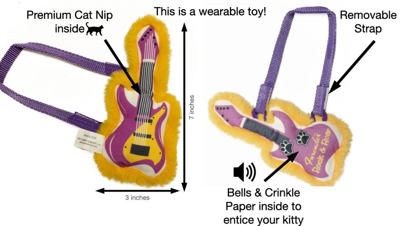 Furender Cat Guitar Toy, Catnip, Bells, Crinkle Paper - Etsy