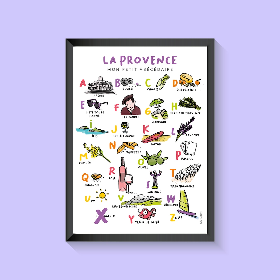 Provence Poster, Alphabet Book, Illustration on Paper - Etsy