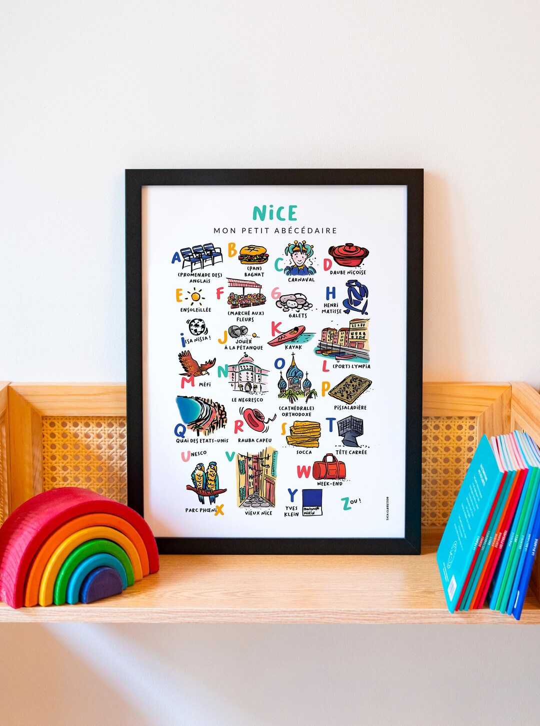 Nice Poster, Alphabet, Illustration on Paper - Etsy