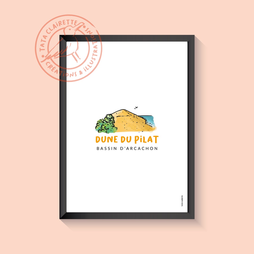 Poster of the Arcachon Basin, Illustration on Paper, the Dune Du Pilat ...