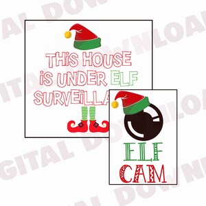Elf Cam Signs, Elf Surveillance, Elf Sign, Elf Cam Sign Printable, This ...