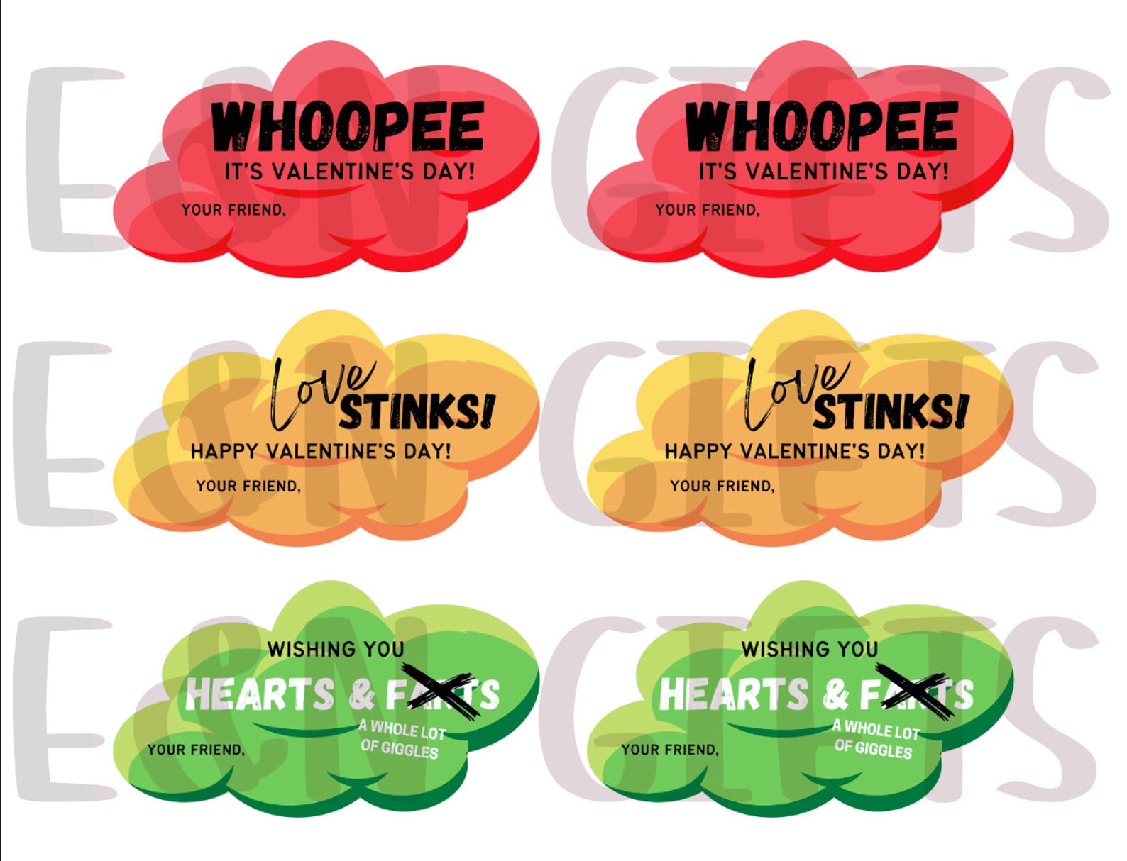 Valentine Whoopee Cushion Tags,valentines Day Digital, School ...