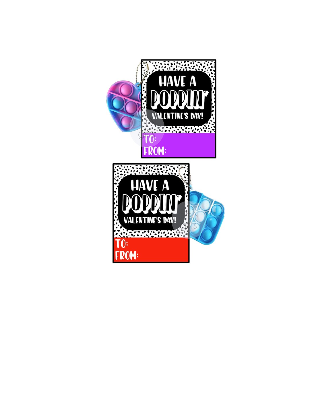 Valentine's Pop It Fidget Gift Tags,valentines Day Pop-its Cards,school ...