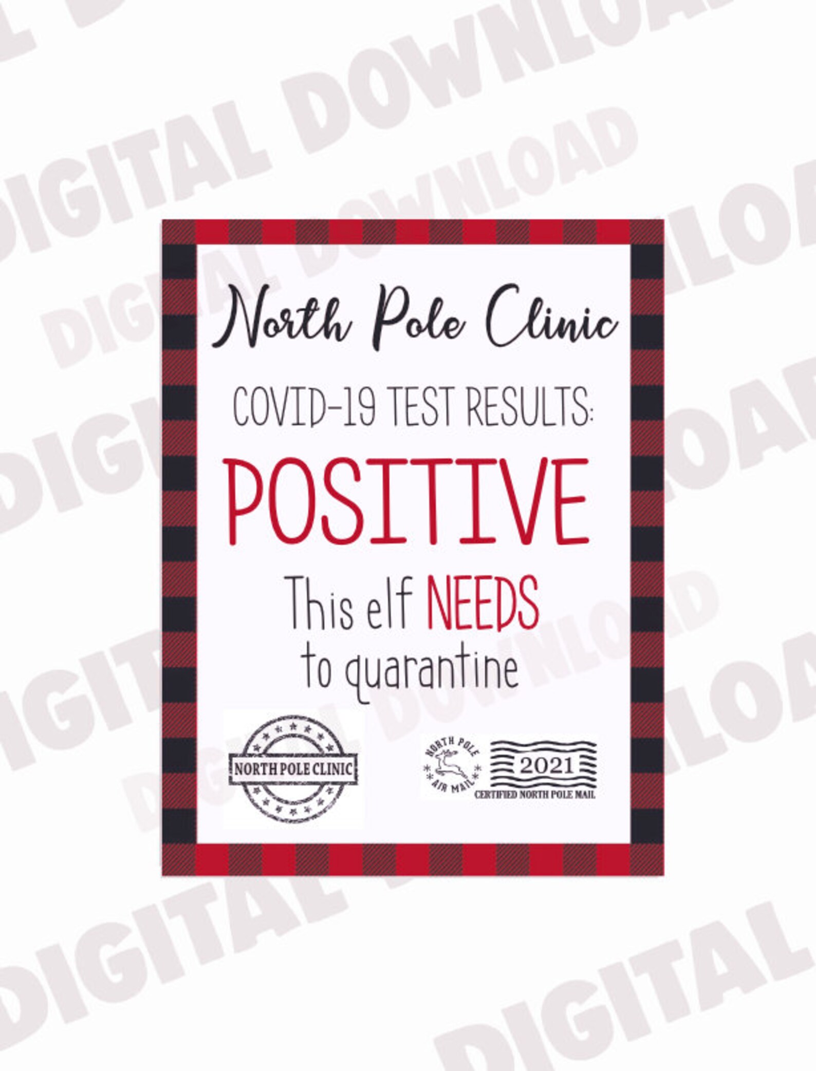 Elf Test Results Elf Positive Results Instant Download Elf - Etsy