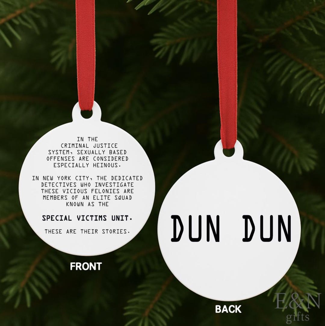 Law and Order SVU Ornament, Law and Order Ornament, SVU Ornament, Dun ...