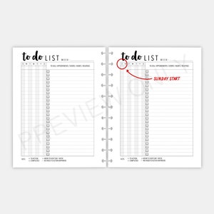 Letter / Big Happy Planner Running To-do List Planner Inserts Printable ...