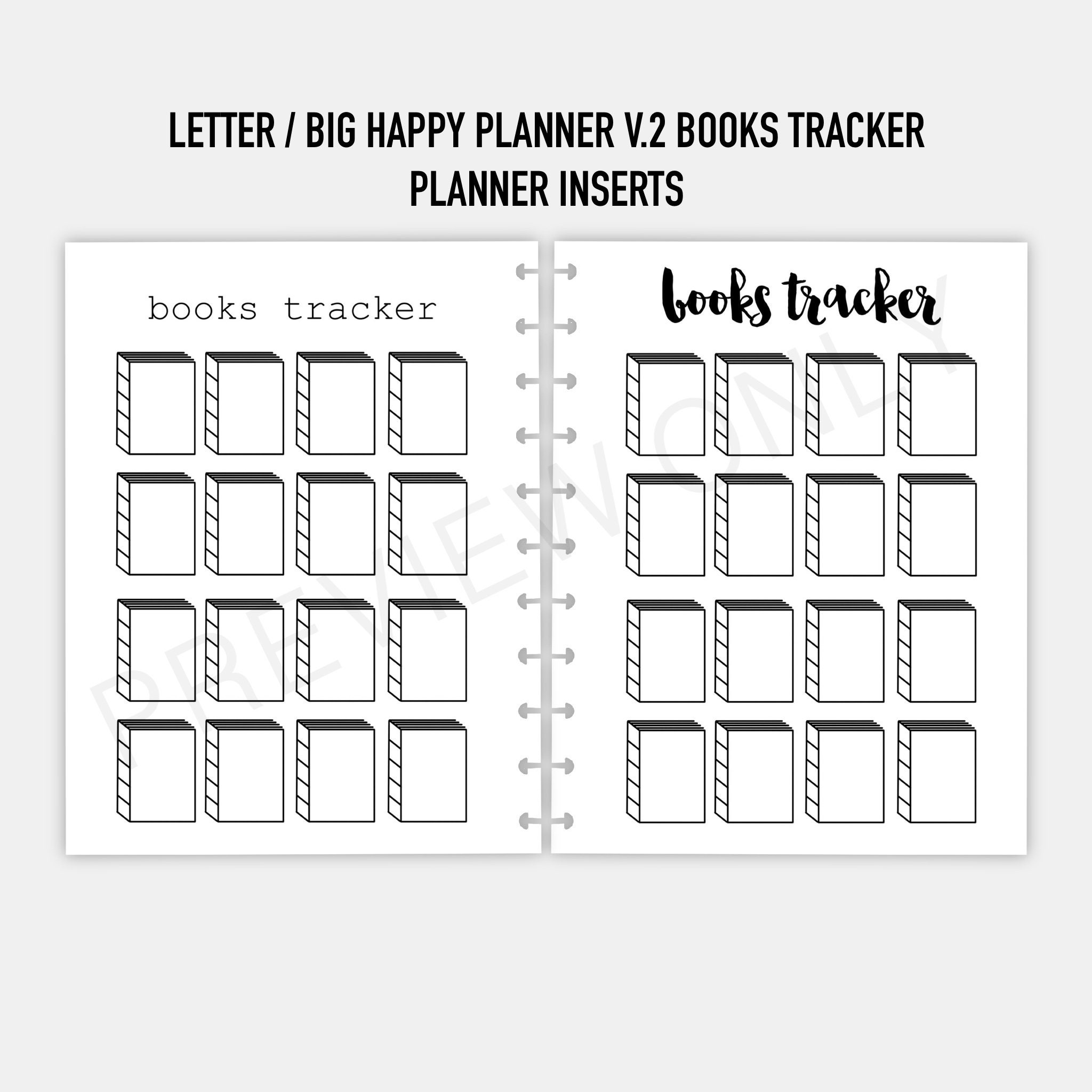 Letter / Big Happy Planner V.2 Books Tracker Planner Inserts Printable ...