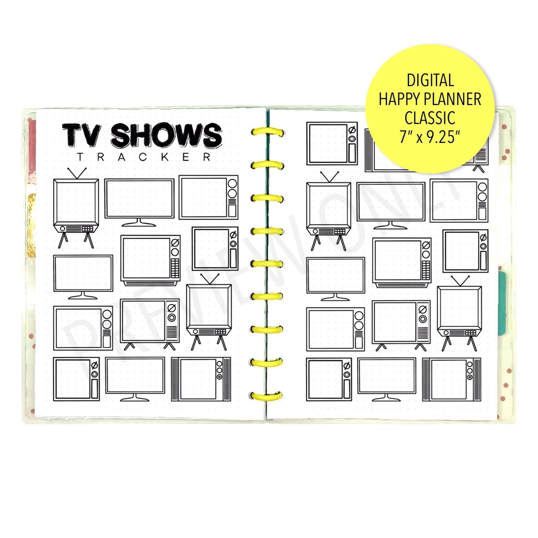 HP Classic TV Shows Tracker Planner Inserts Printable Download Letter ...