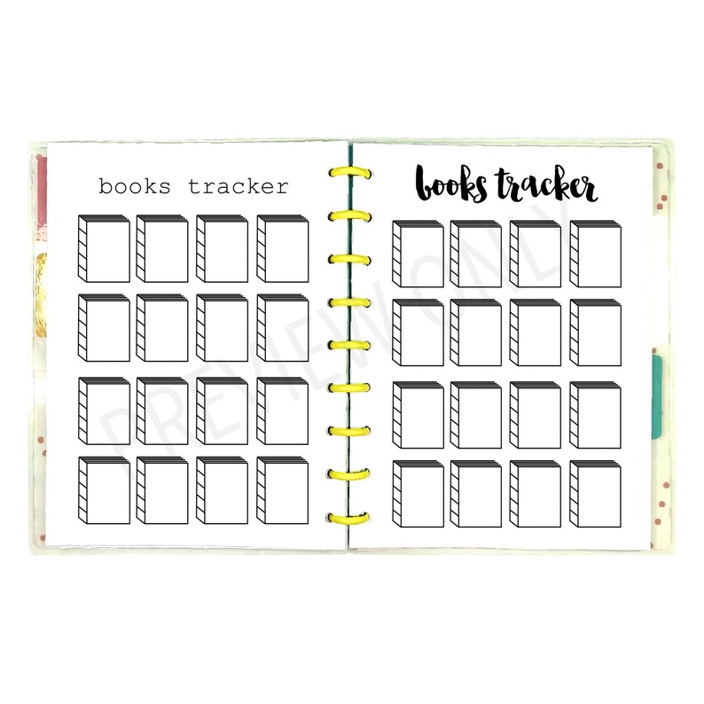 HP Classic V.2 Books Tracker Planner Inserts Printable Download Letter ...