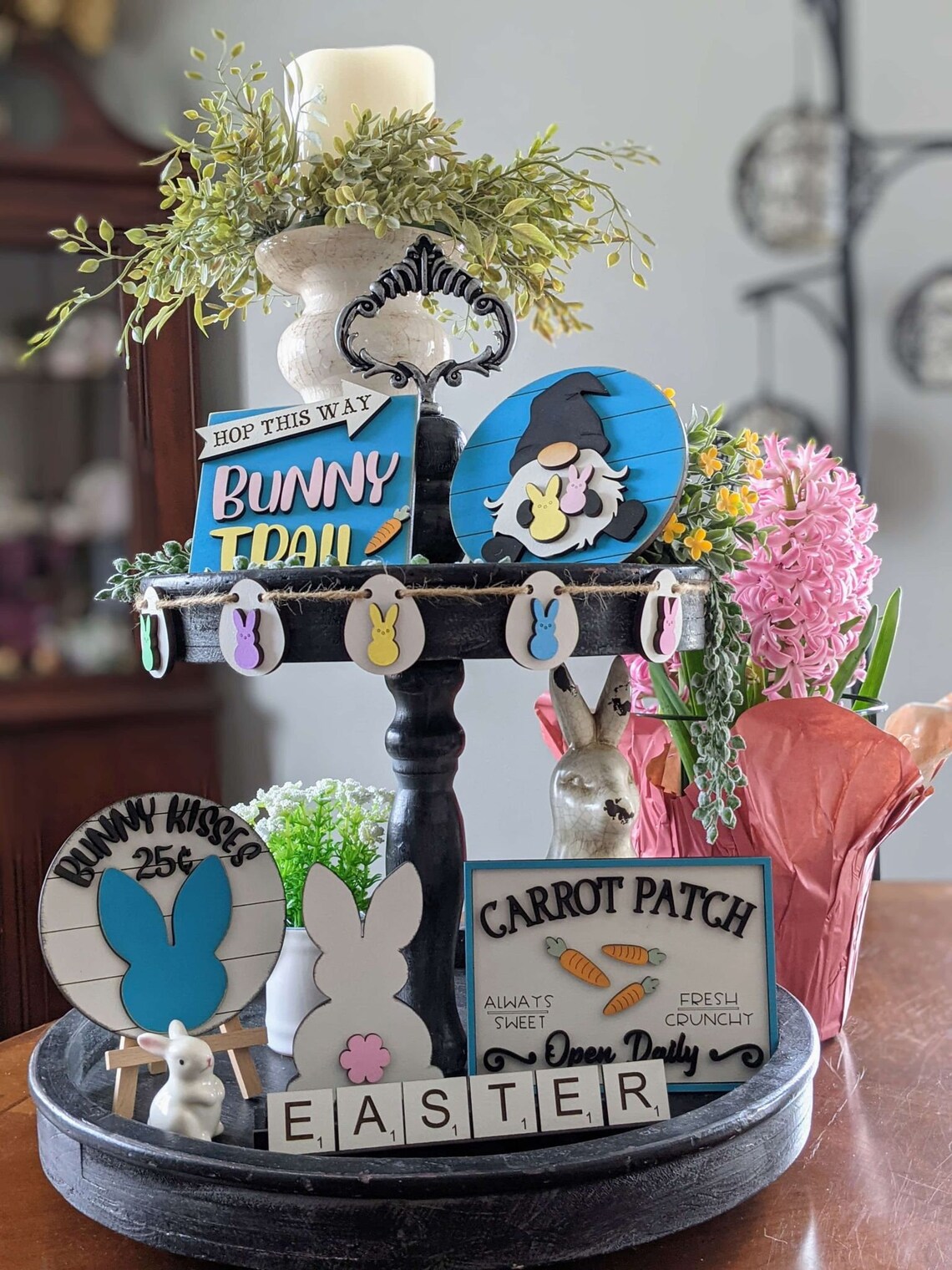 Easter Tiered Tray Decor 3D Mini Wood Signs Spring Tiered | Etsy