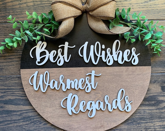 Best Wishes Warmest Regards Sign Trendy Sign 3D Letters - Etsy