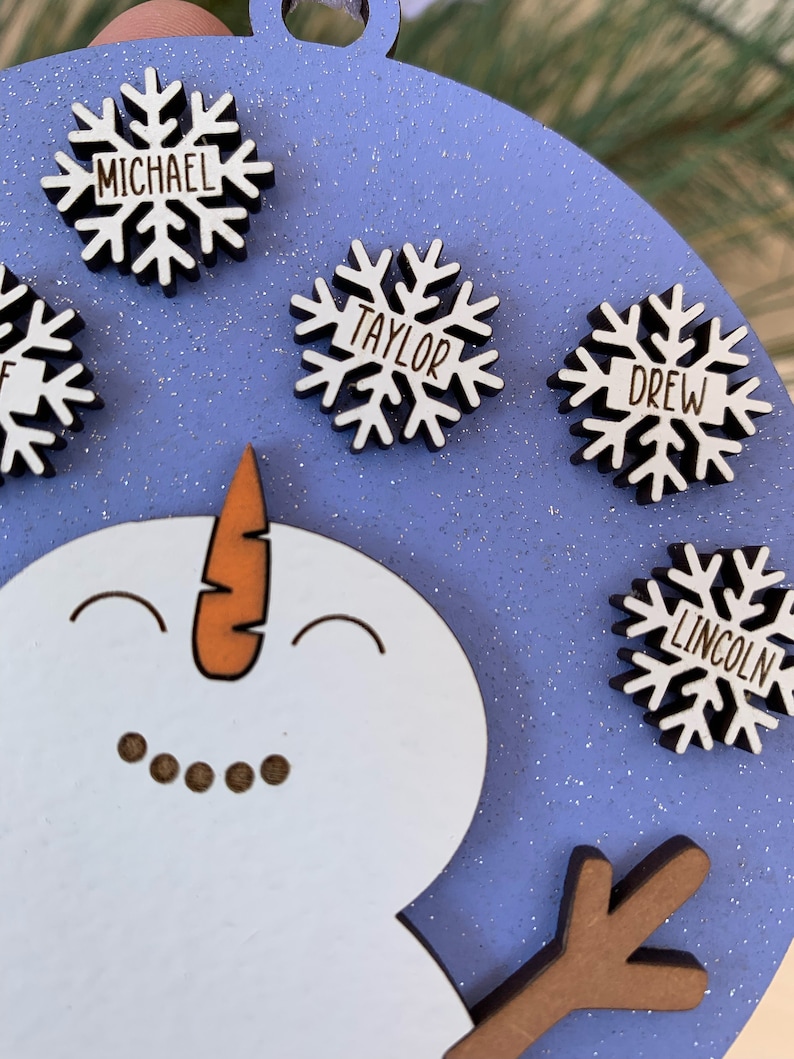 Personalized Snowman & Snowflake 2026 Christmas Tree Ornament for ...