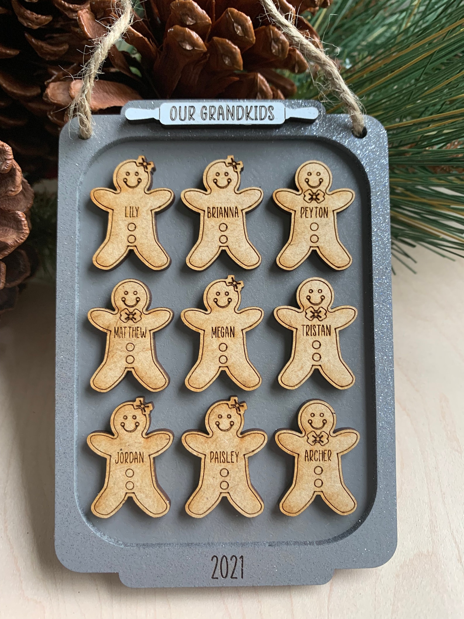 Personalized Gingerbread Cookie Sheet Christmas Tree Ornament - Etsy
