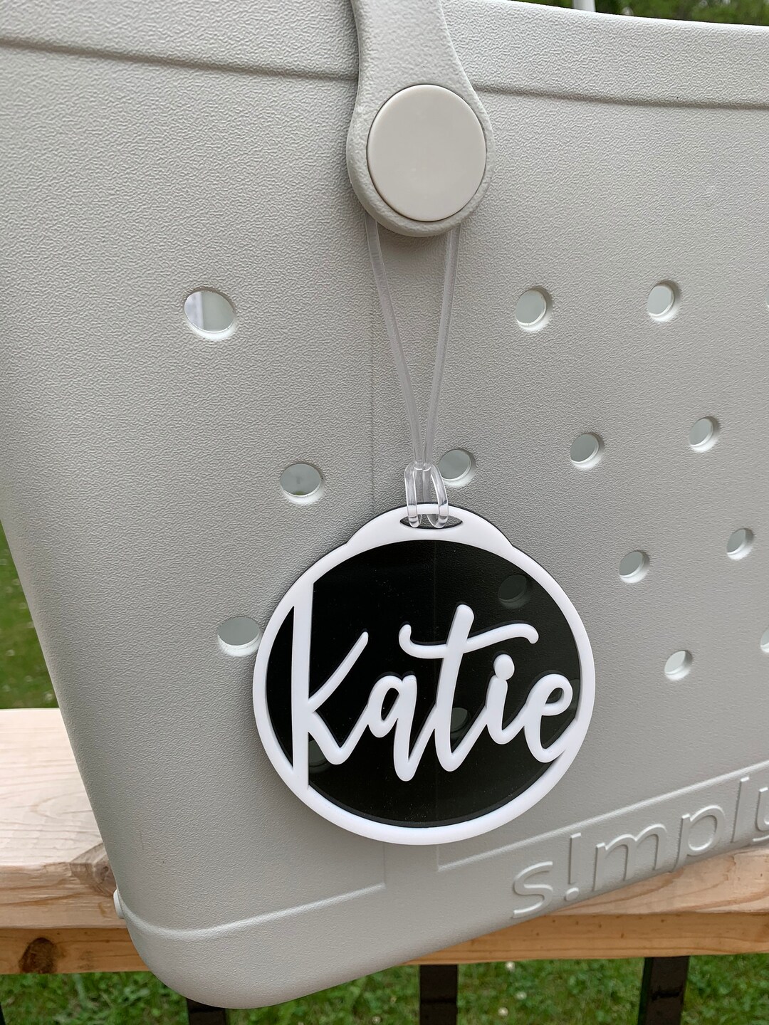 Personalized Beach Bag Tag- Name or Monogram 3D Durable Acrylic Tag for ...