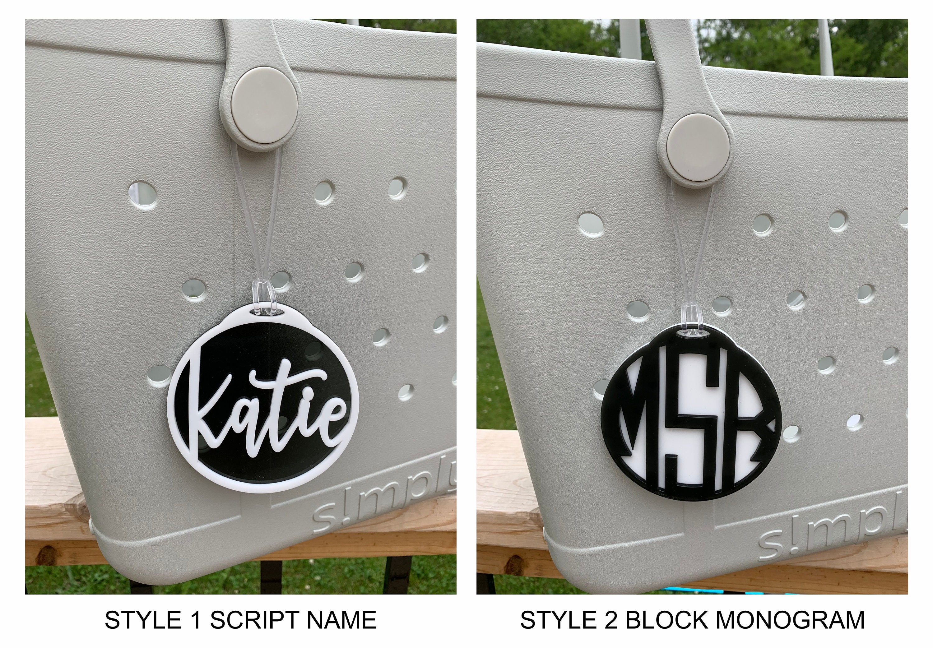 Personalized Beach Bag Tag Name or Monogram 3D Durable - Etsy