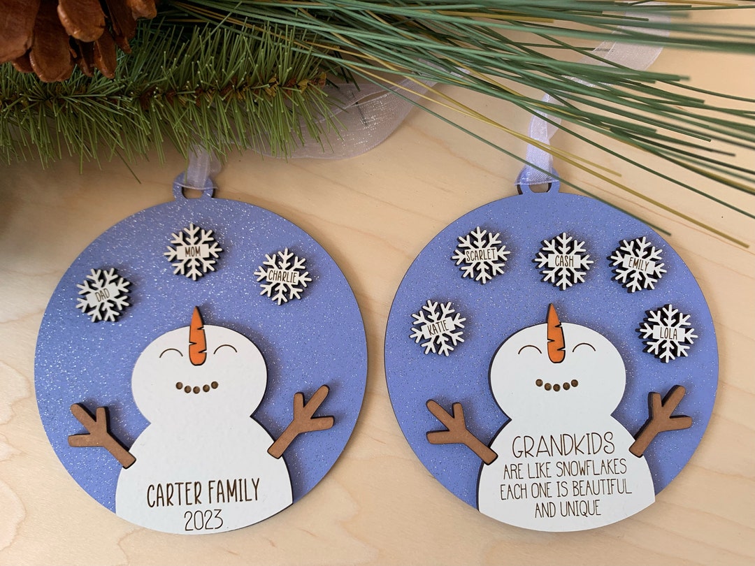 Personalized Snowman & Snowflake 2026 Christmas Tree Ornament for ...