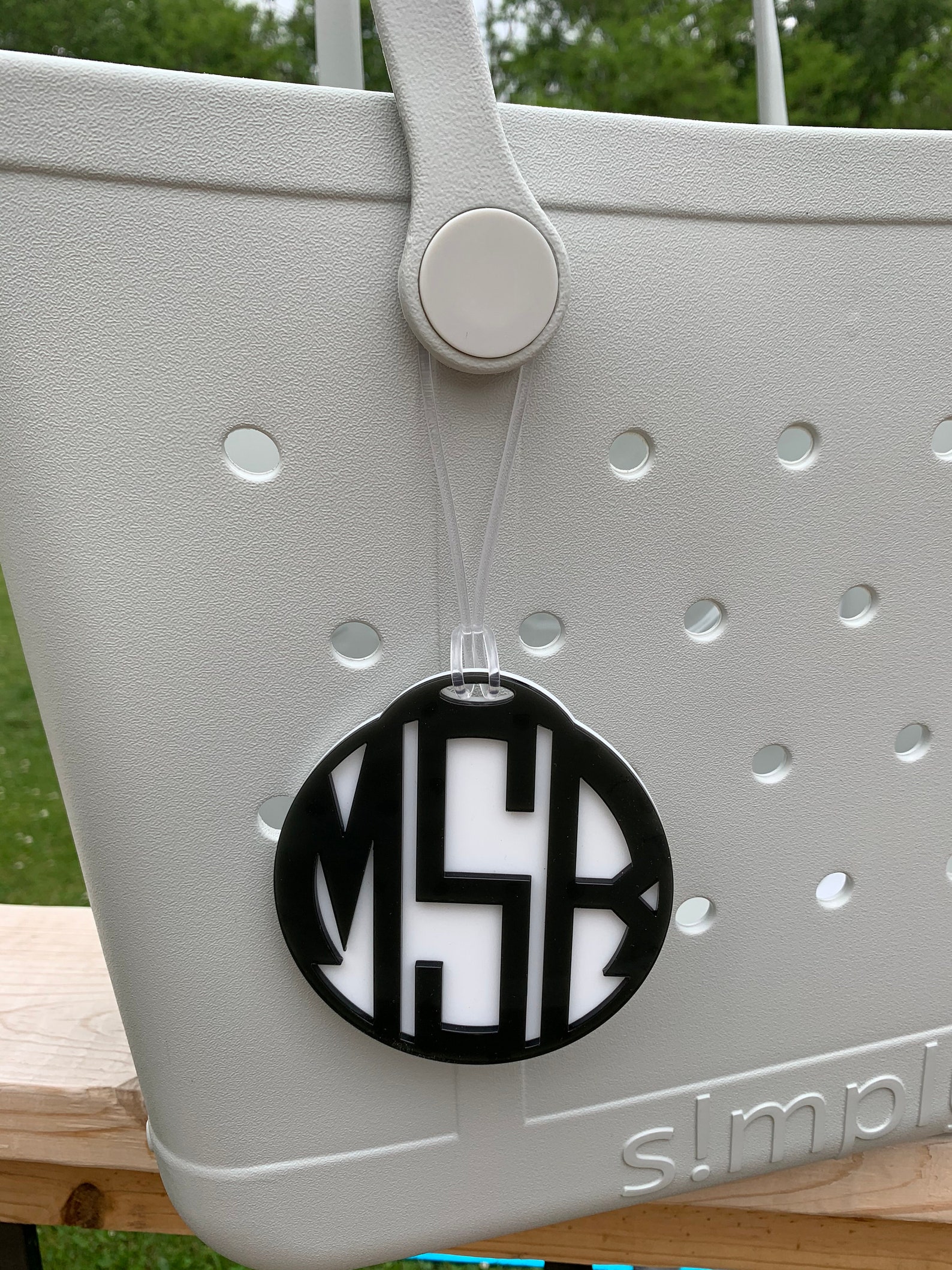 Personalized Beach Bag Tag- Name or Monogram 3D Durable Acrylic Tag for ...