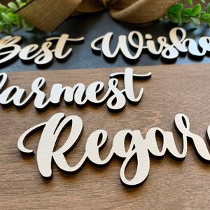 Best Wishes Warmest Regards Sign Trendy Sign 3D Letters Round Wooden ...