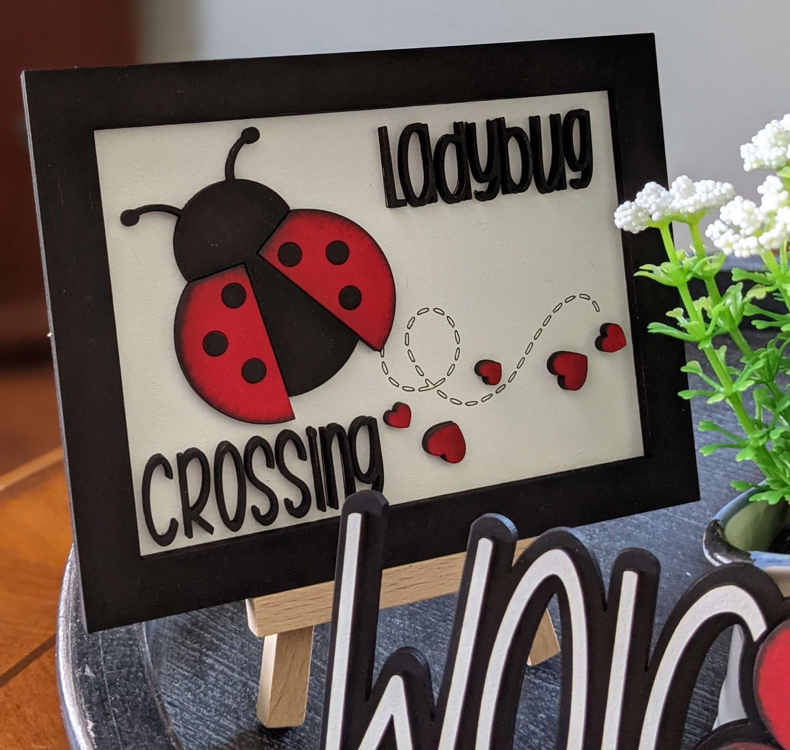 Ladybug Tiered Tray Decor 3D Mini Wood Signs Lady Bug Signs | Etsy