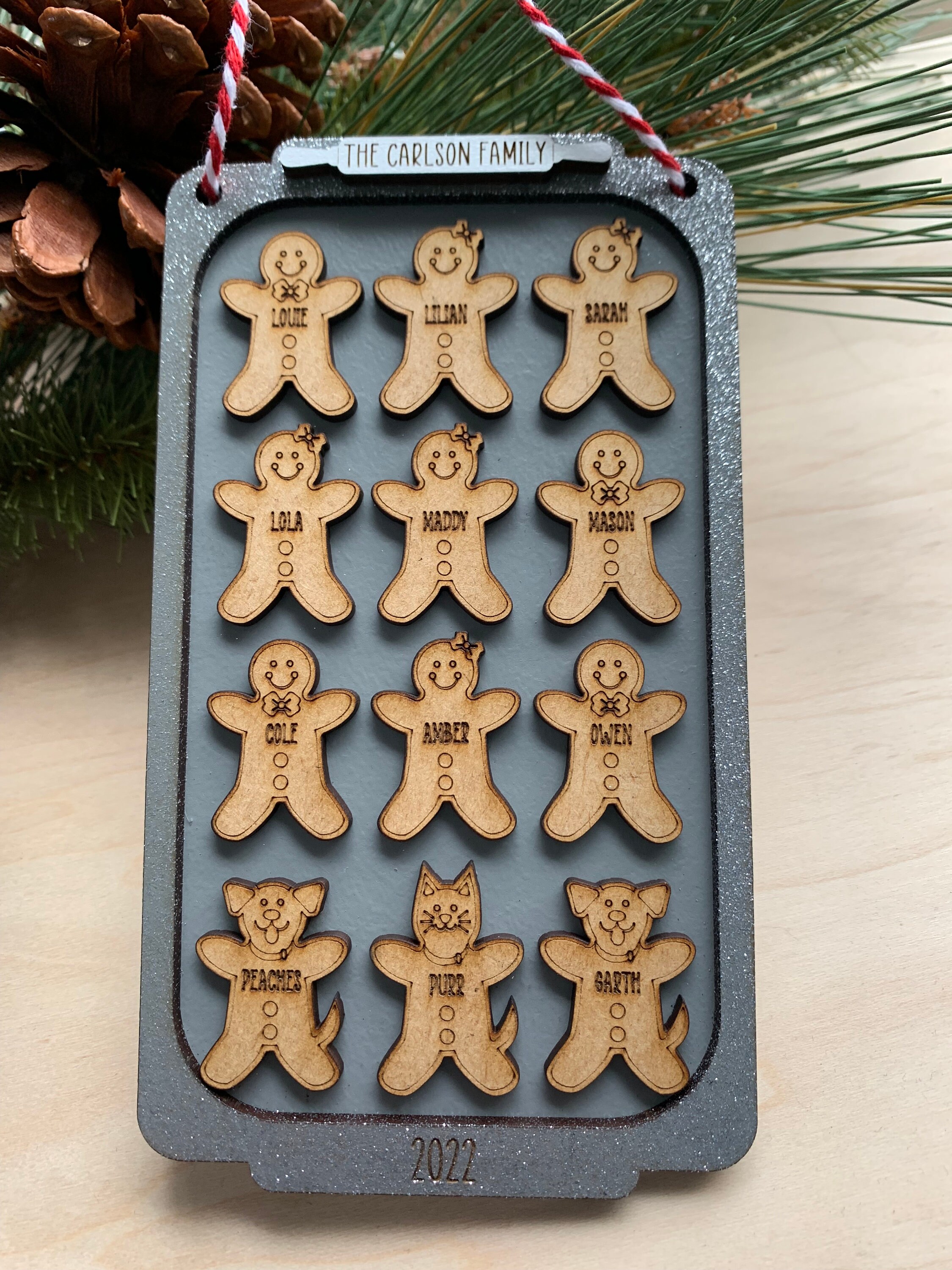 Personalized Gingerbread Cookie Sheet Christmas Tree Ornament- Custom ...