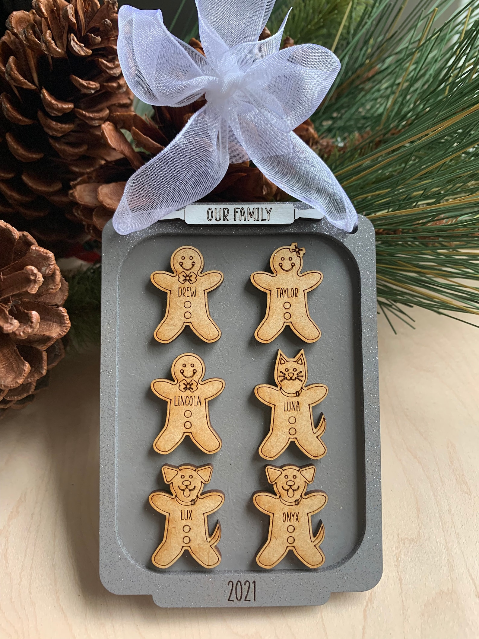 Personalized Gingerbread Cookie Sheet Christmas Tree Ornament - Etsy