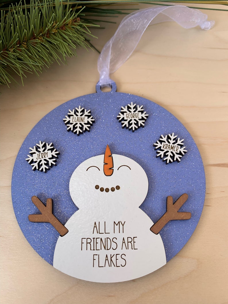 Personalized Snowman & Snowflake 2026 Christmas Tree Ornament for ...