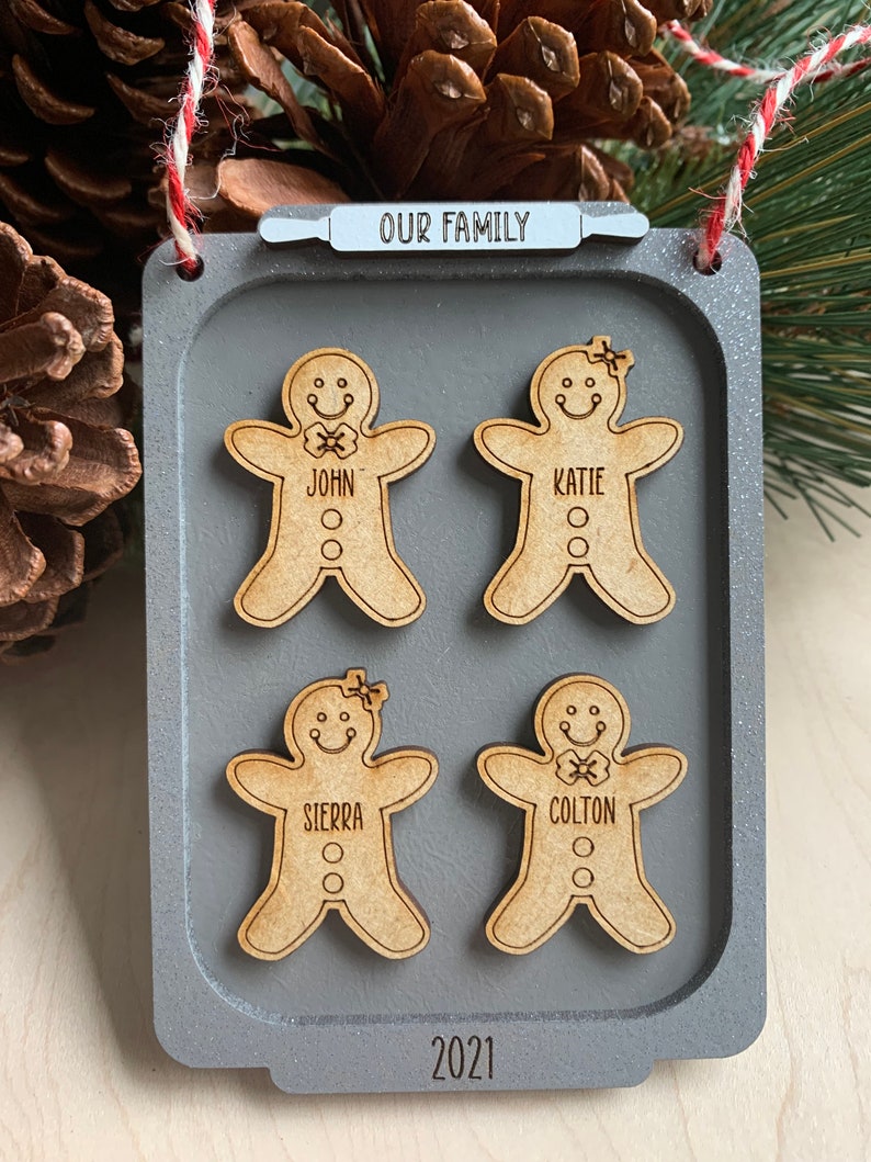 Personalized Gingerbread Cookie Sheet Christmas Tree Ornament - Etsy