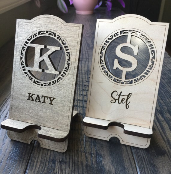 Personalized Cell Phone Stand Custom Name and Monogram - Etsy