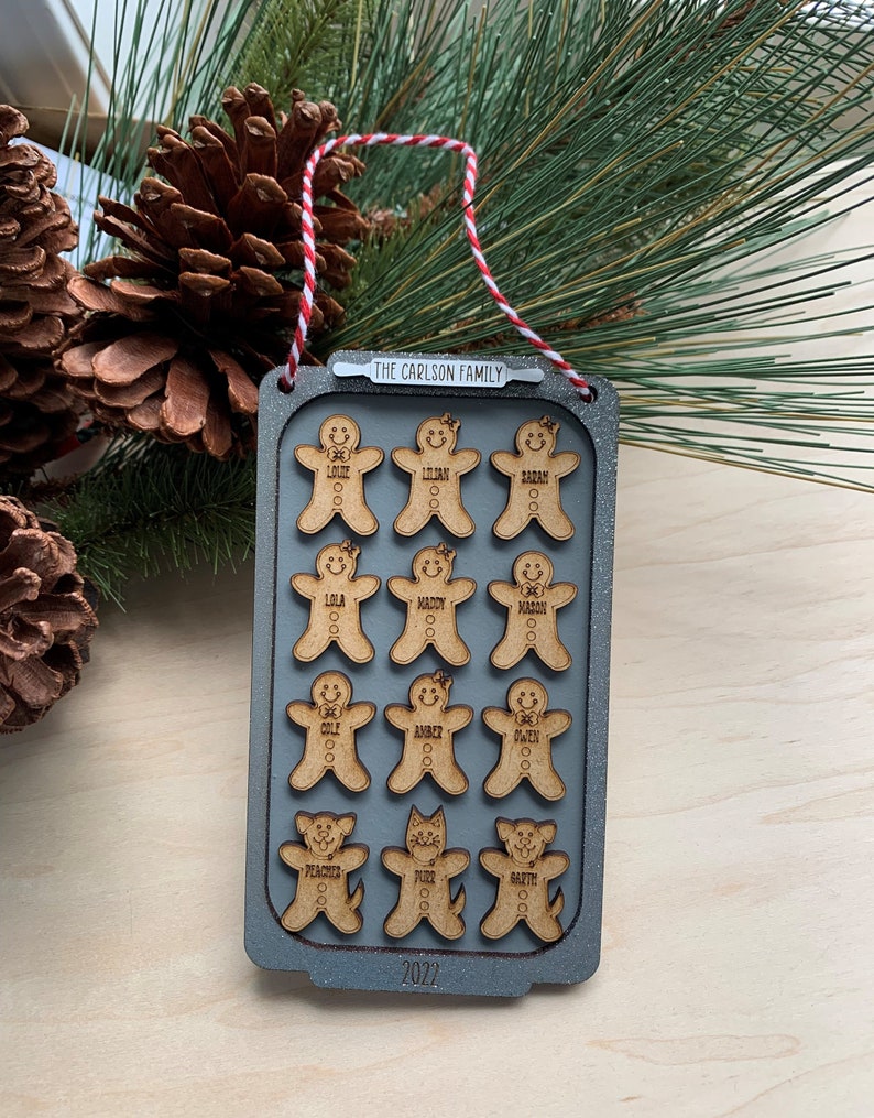 Personalized Gingerbread Cookie Sheet Christmas Tree Ornament- Custom ...