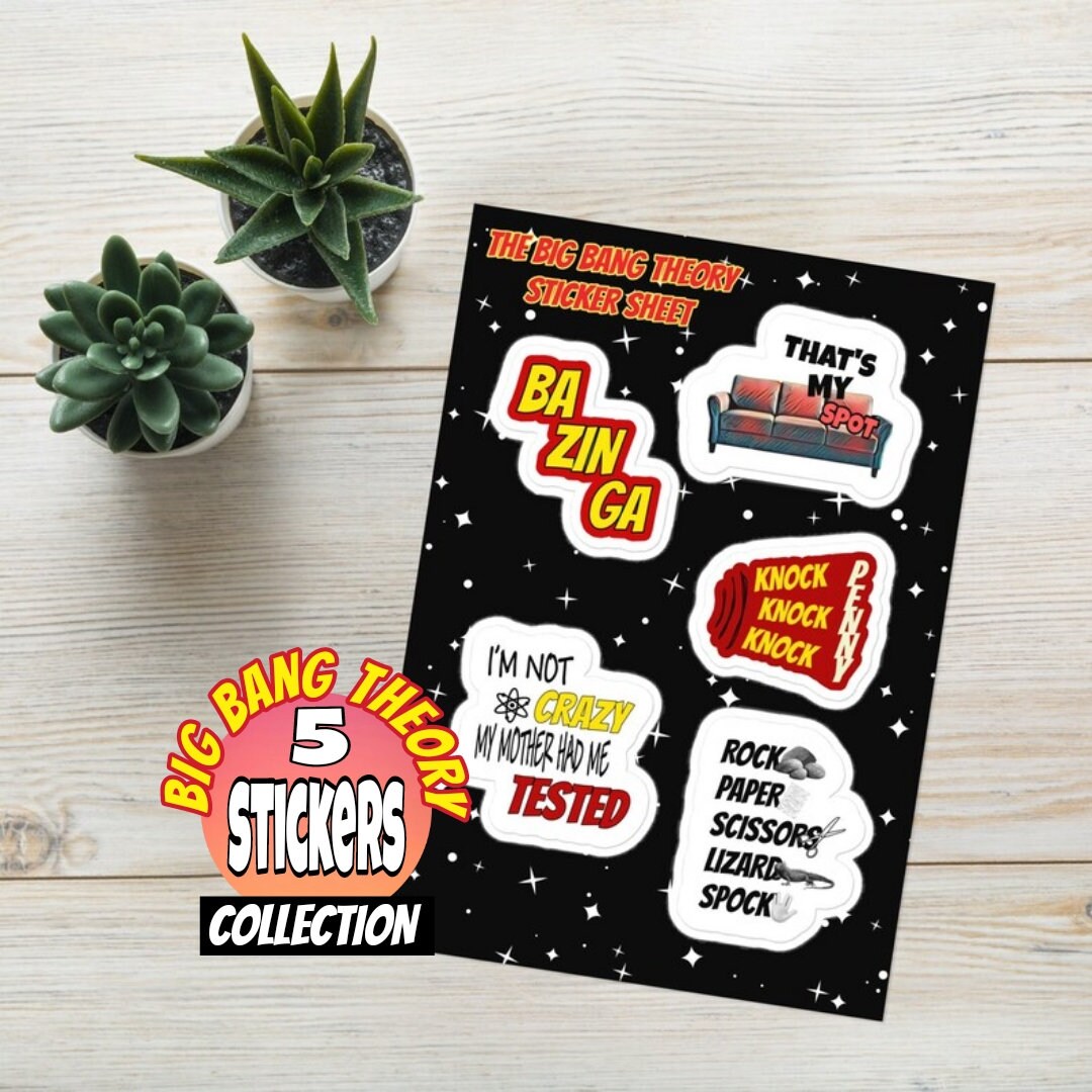 Big Bang Theory Sticker Sheet 5 Big Bang Theory TV Stickers Bazinga ...