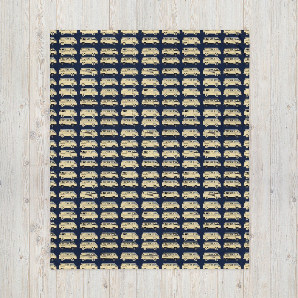 Retro Westfalia Van Throw Blanket, Vintage Camper Van Design - Etsy