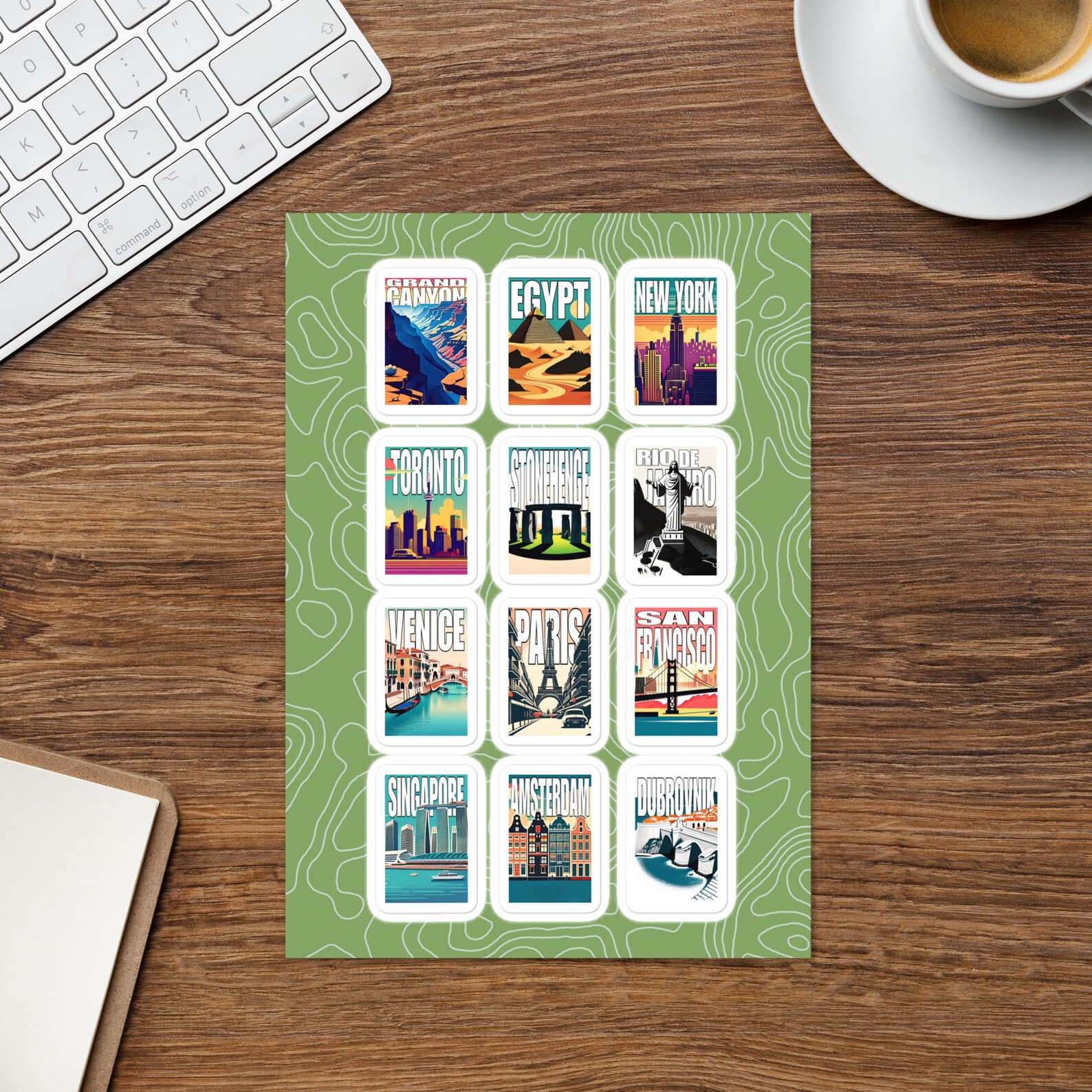 Travel 12 Sticker Collection | World Cities | Postcard Stickers ...