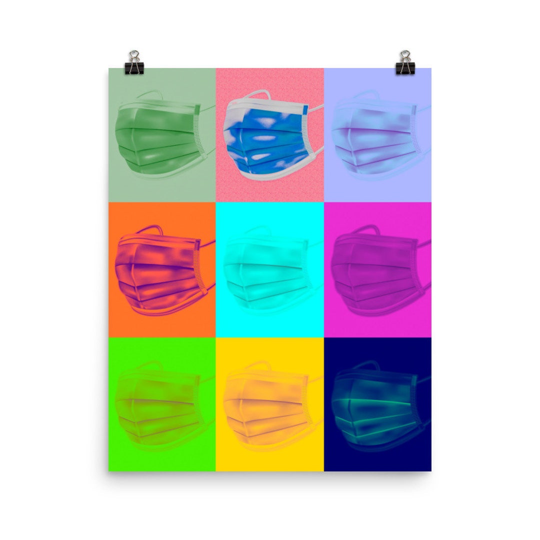 MASKS Pop Art Print Poster Wall Art Wear A Mask Warhol - Etsy