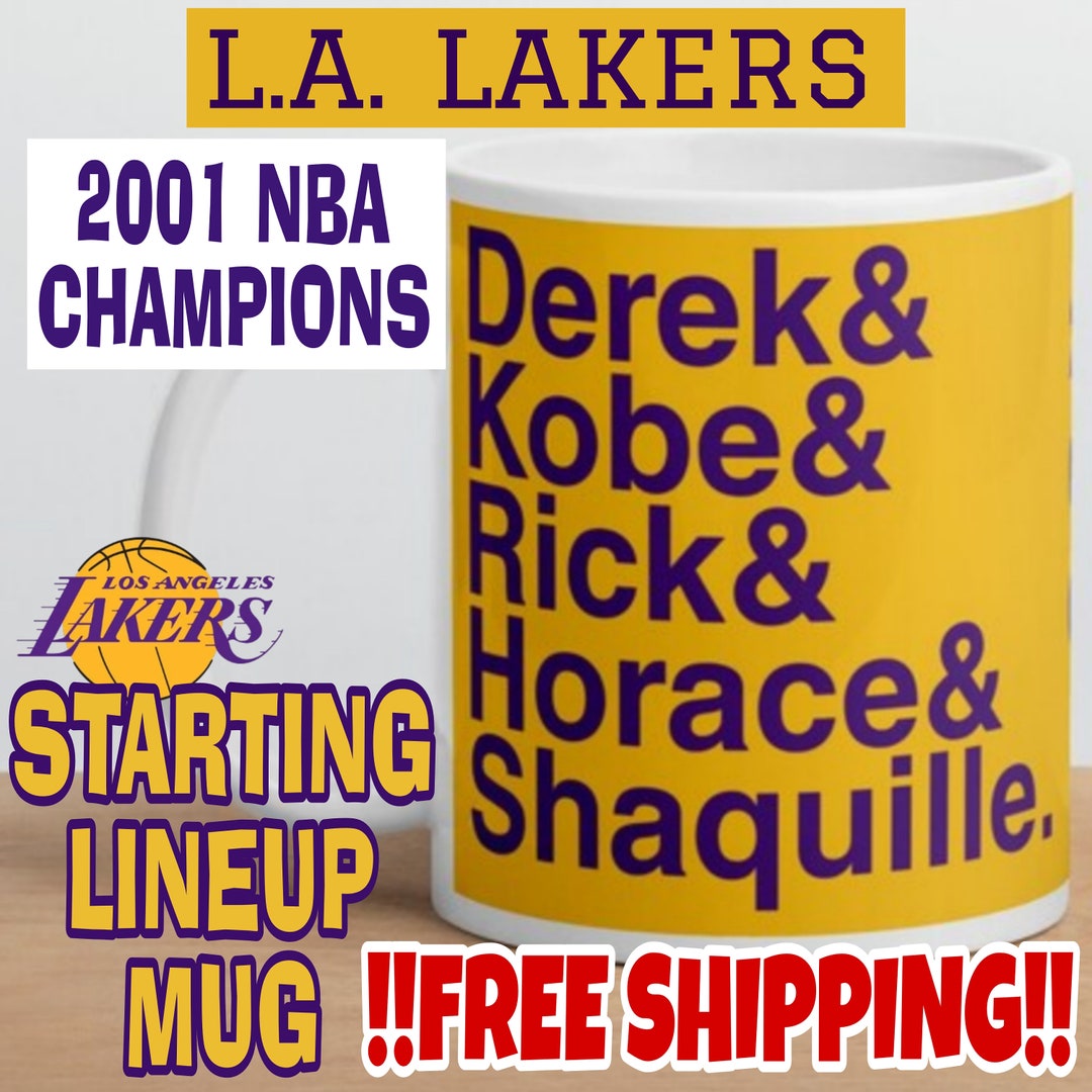 LA LAKERS Mug | 2000-01 Lakers Starting Lineup | Kobe Bryant | Shaq ...