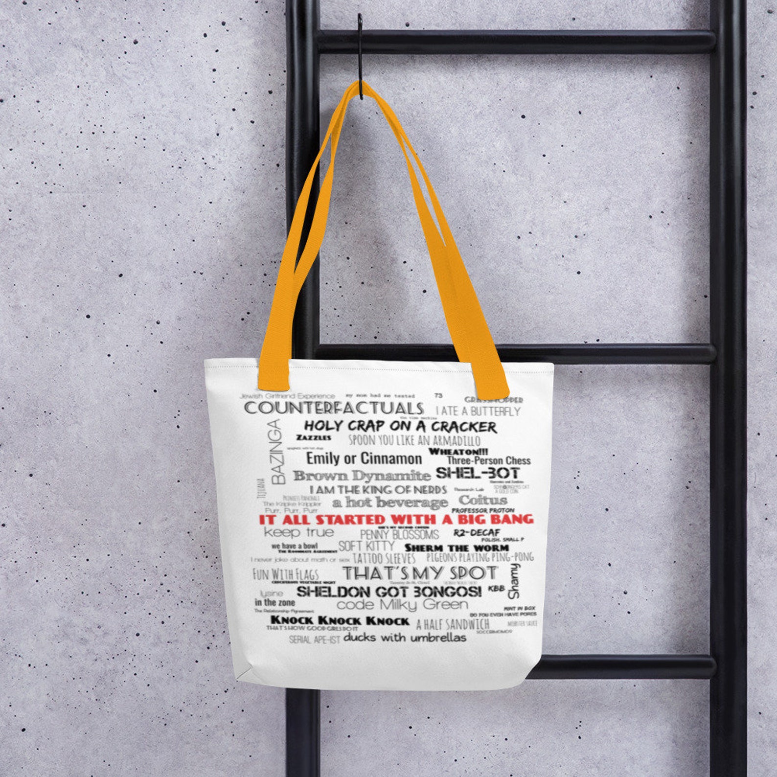 The Ultimate BIG BANG THEORY Tote Bag, Television Tote, Famous Quotes ...