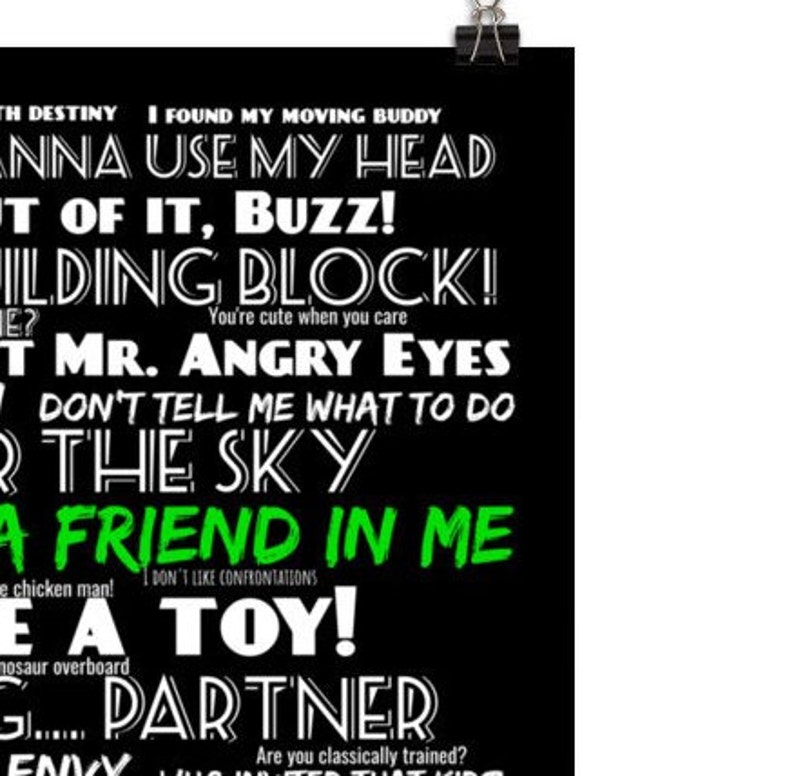 Toy Story Quotes | Disney Pixar Poster Print | Toy Story Movies | Buzz ...