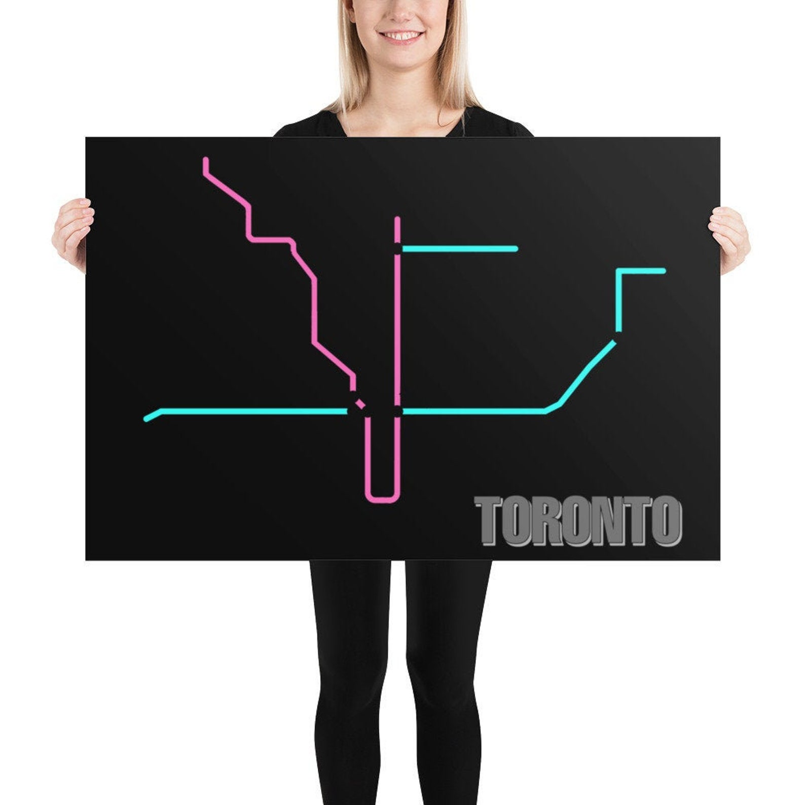 TORONTO SUBWAY Map Poster, Metro Line Minimalist Art, Toronto City ...