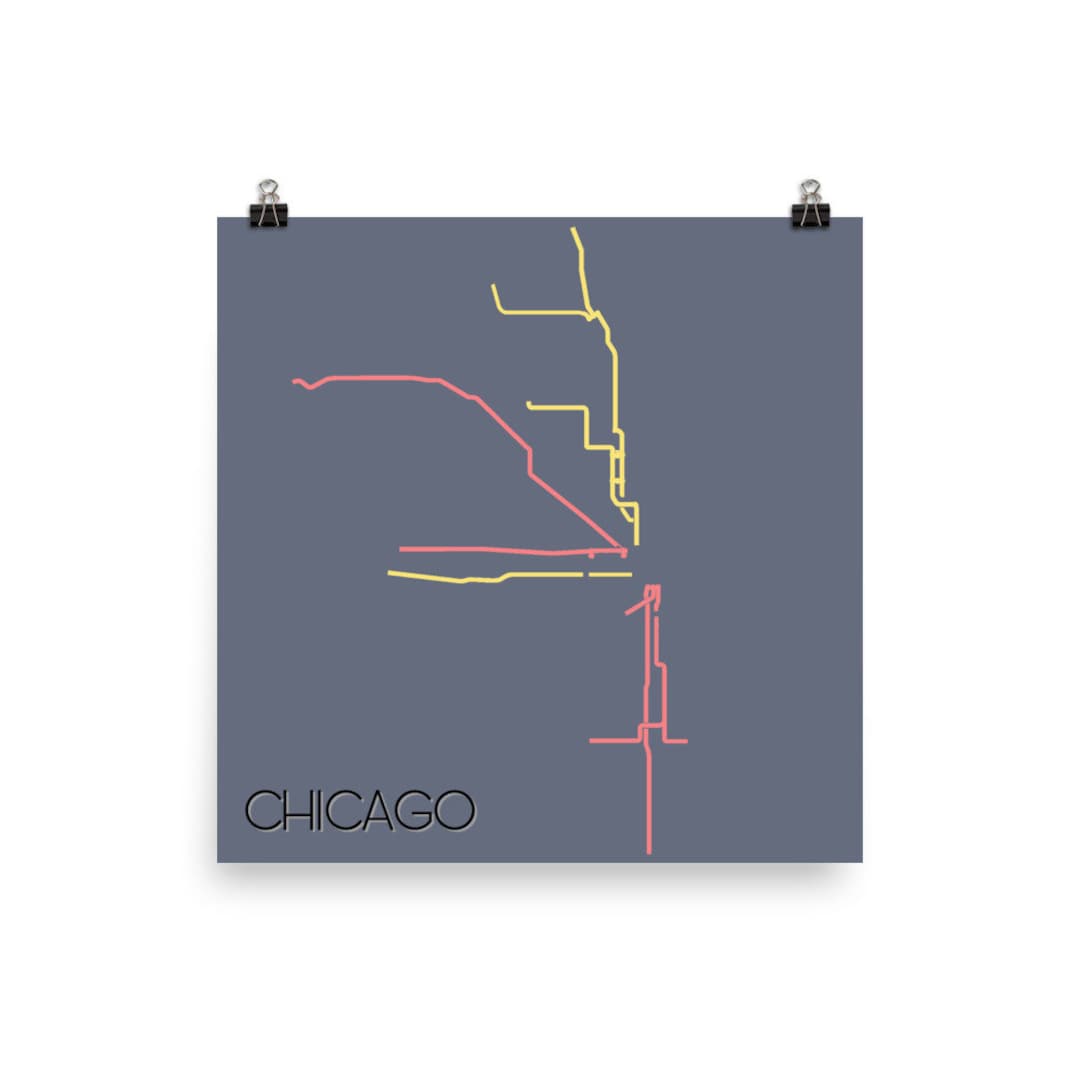 Chicago Subway Map Art Print: Minimalist CTA Metro Lines - Etsy