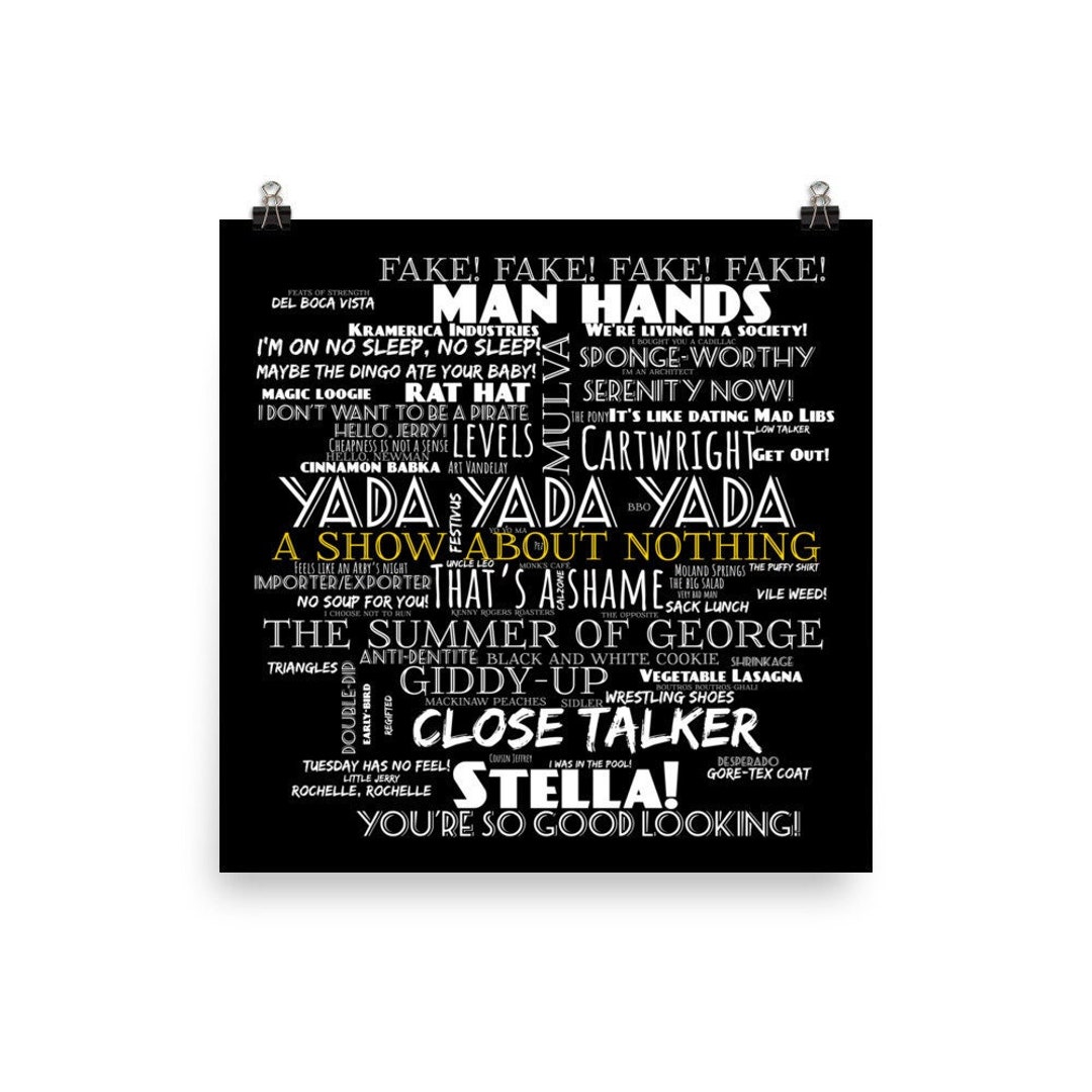 SEINFELD Quotes Poster | Seinfeld Funny Quotes Print | TV Word Cloud ...