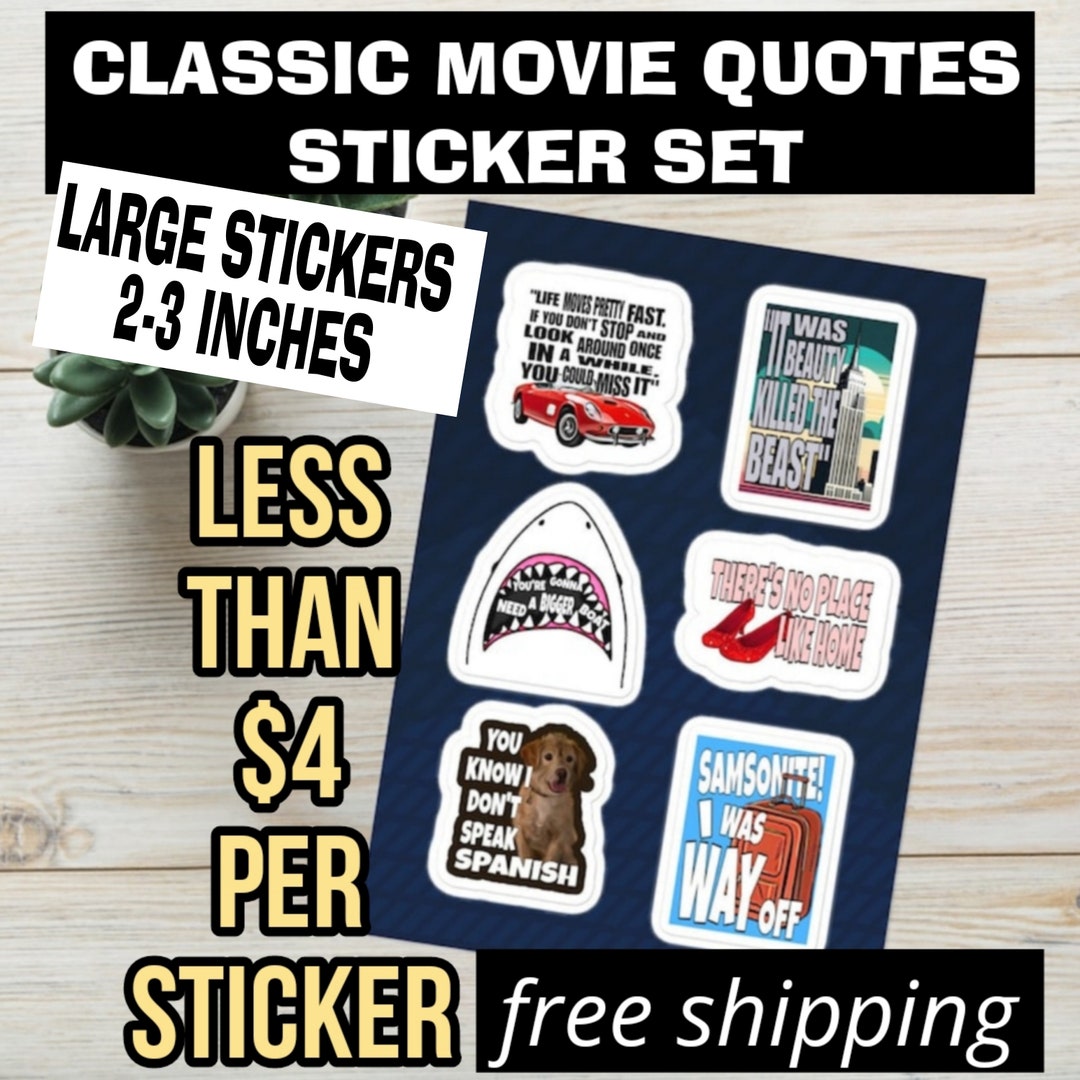 6 MOVIE QUOTE STICKERS | Film Quotes | Movie Sticker Sheet | Jaws ...