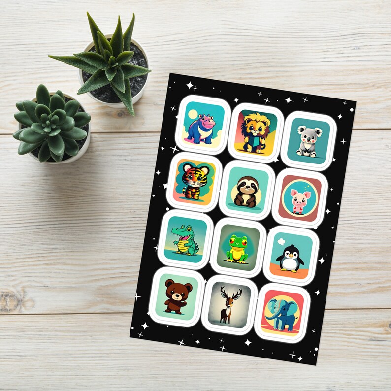 Cute Baby Animals Sticker Pack | Cartoon Animal Drawings | Baby Penguin ...