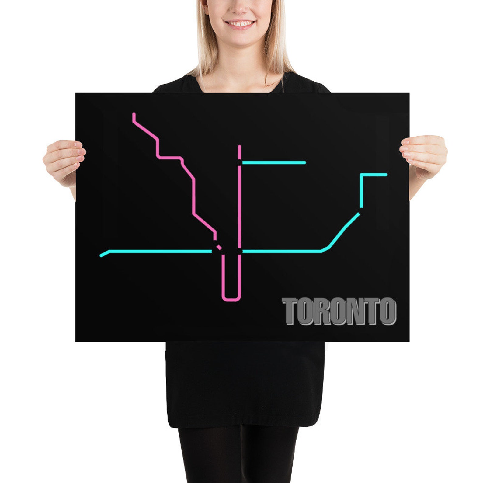 TORONTO SUBWAY Map Poster, Metro Line Minimalist Art, Toronto City ...