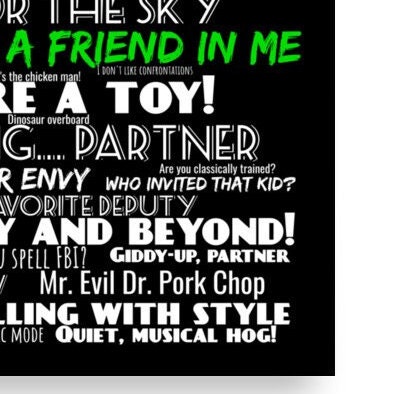 Toy Story Quotes | Disney Pixar Poster Print | Toy Story Movies | Buzz ...