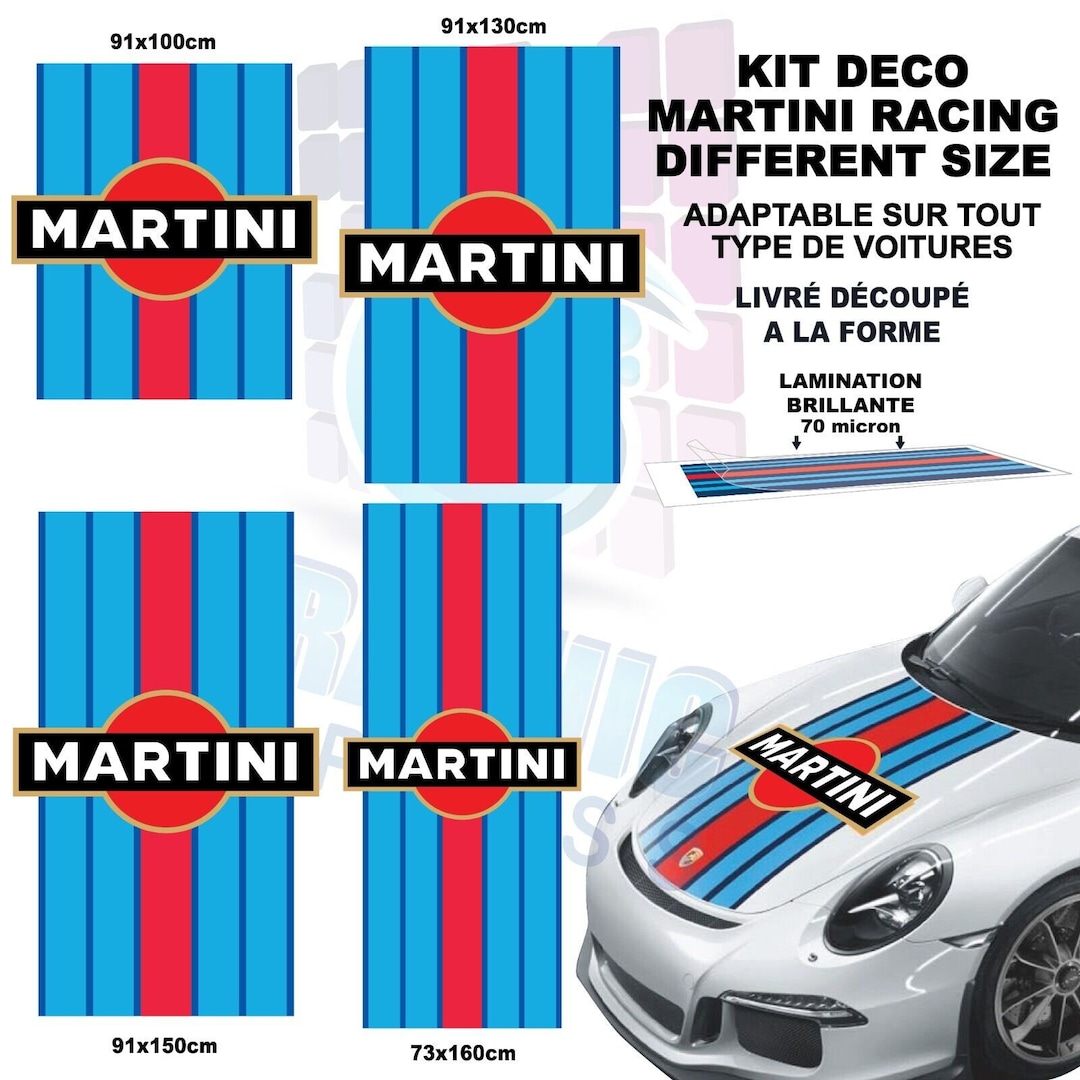 Bonnet Martini Racing Stripes Compatible Porsche Stickers Bonnet Le ...