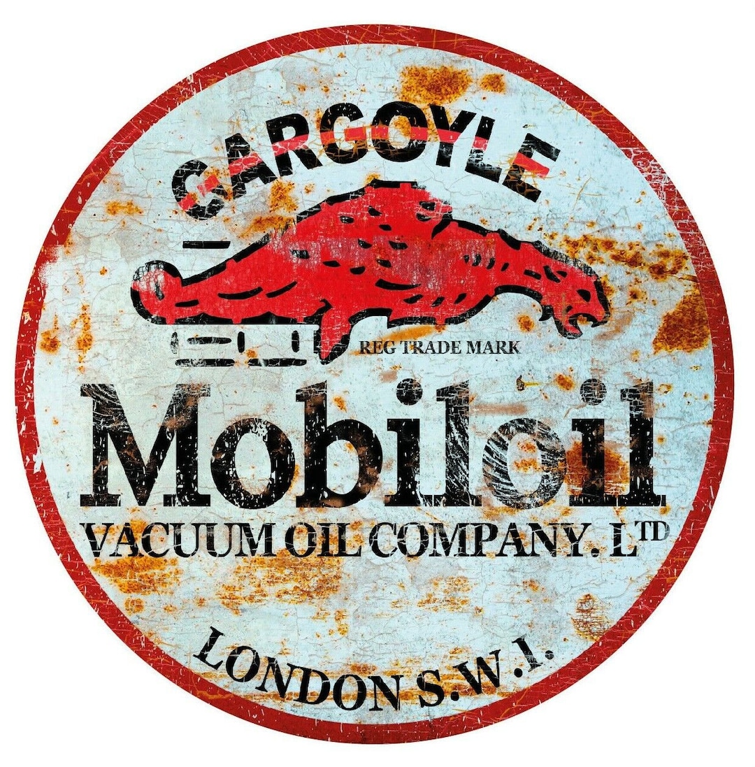 Polymer Sticker: Mobiloil Gargoyle Ref London Red Sticker ø 3 to 120 Cm ...
