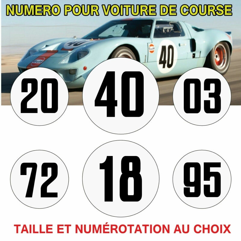 Race Car Numbers Decals - Etsy UK
