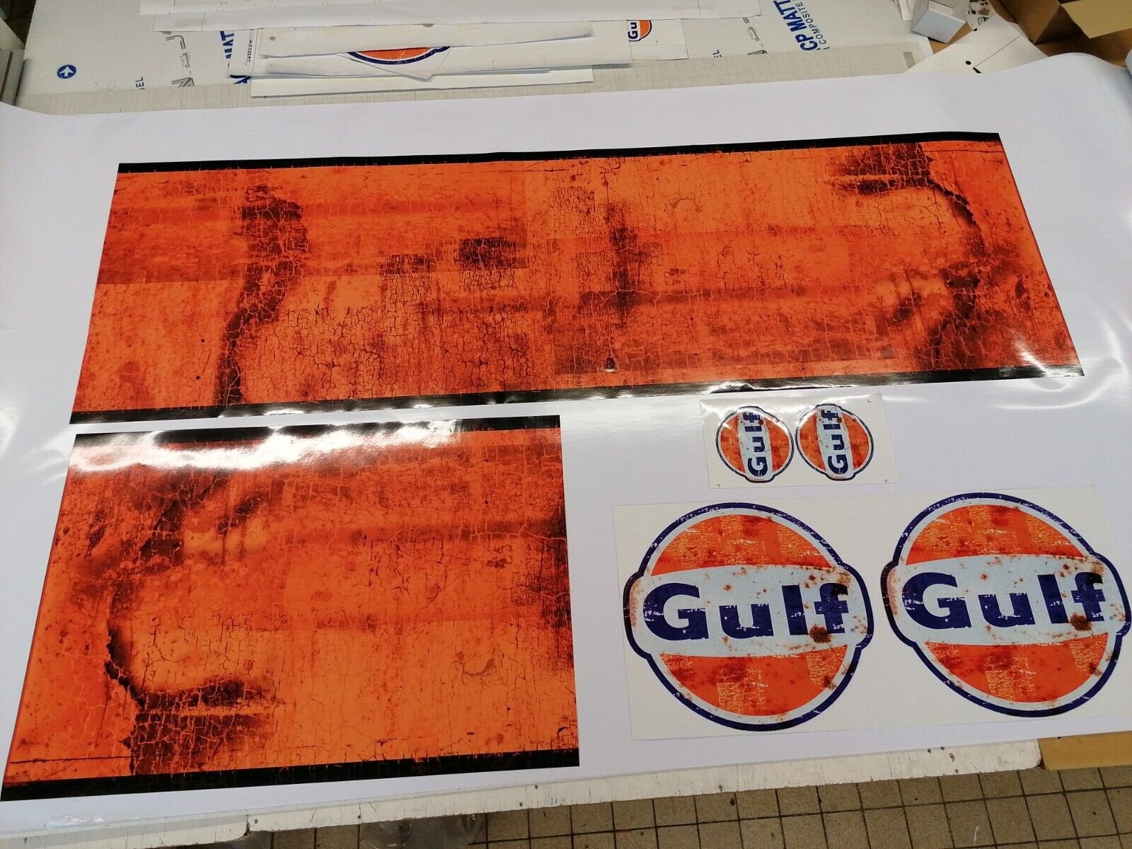 Scratched Gulf Racing Stikers Set Compatible Porsche Carrera Cayman ...