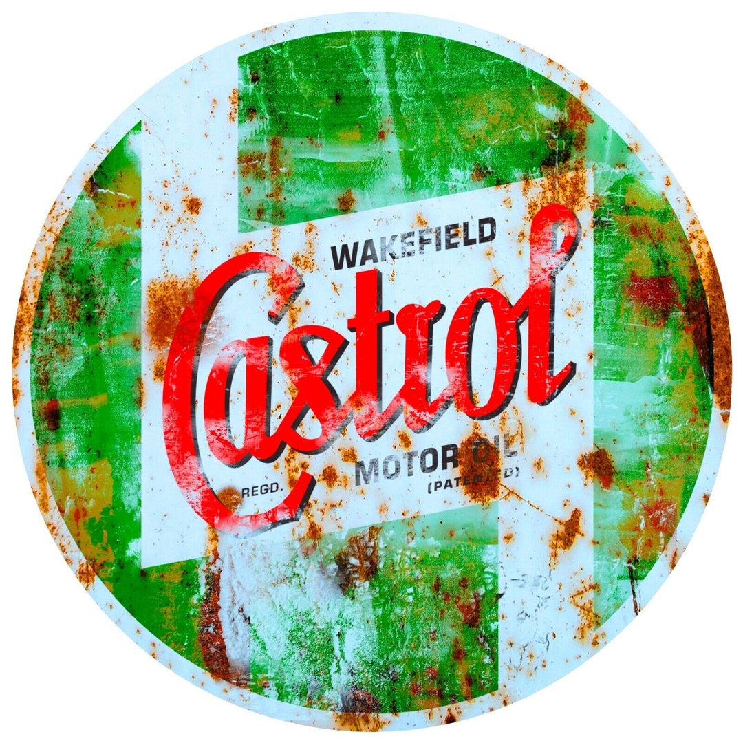 Monomer Sticker: Castrol Oil Sticker Rustees ø 3 to 120 Cm Vintage Old ...