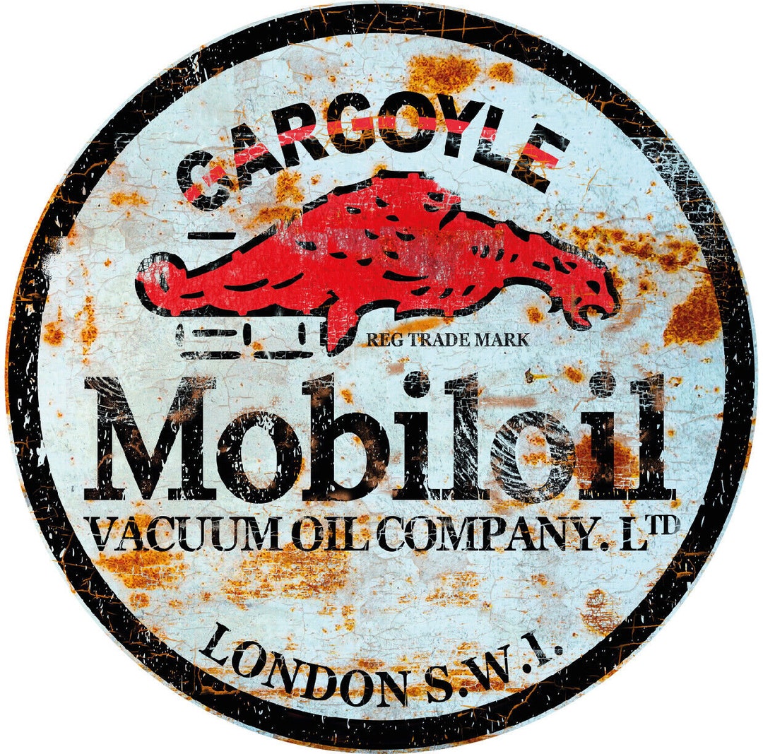 Polymer Sticker: Mobiloil Gargoyle Ref London Black Sticker ø 3 to 120 ...